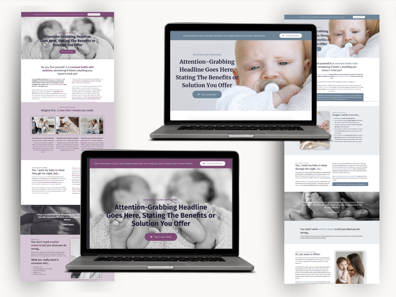Checkout Website Template Sleep Consultant Design