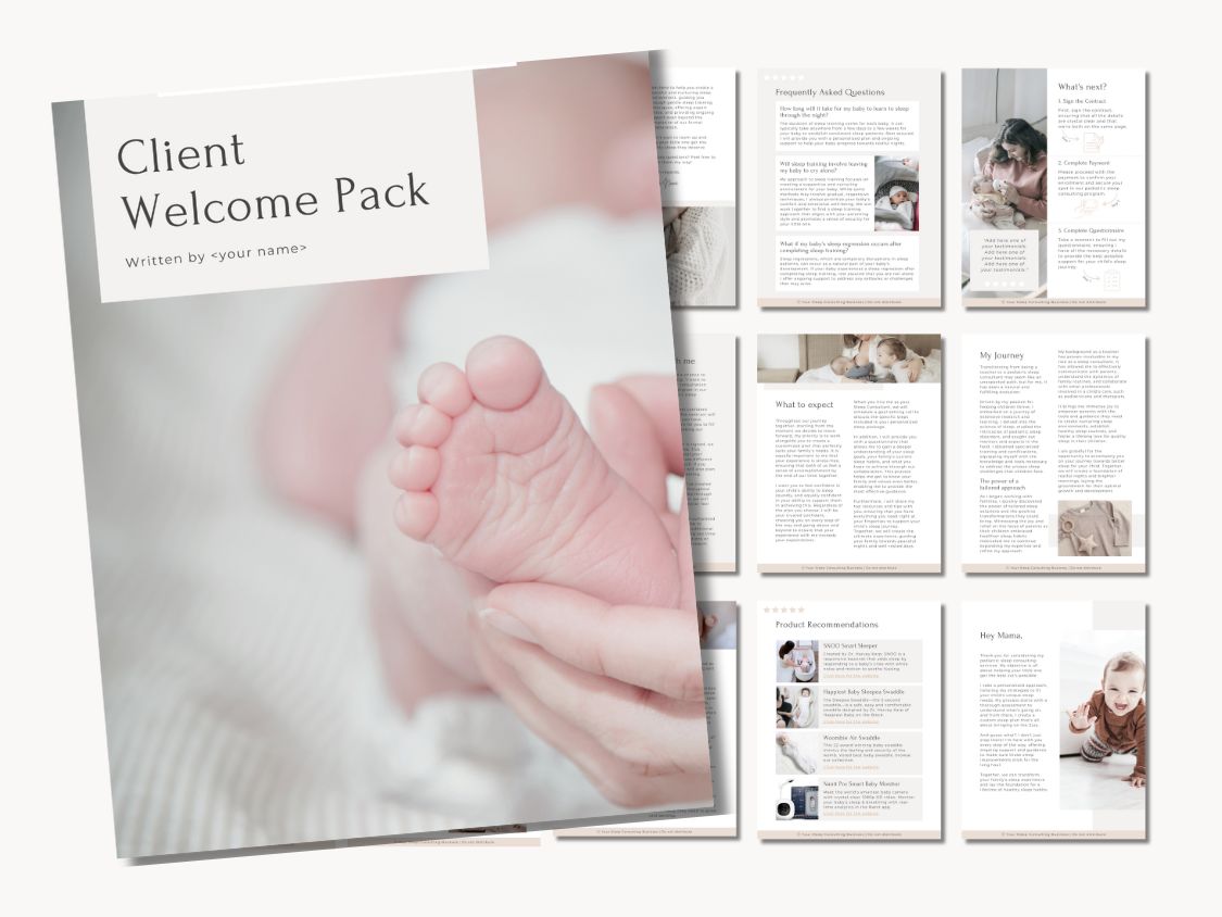 Checkout Client Welcome Pack Sleep Consultant Design
